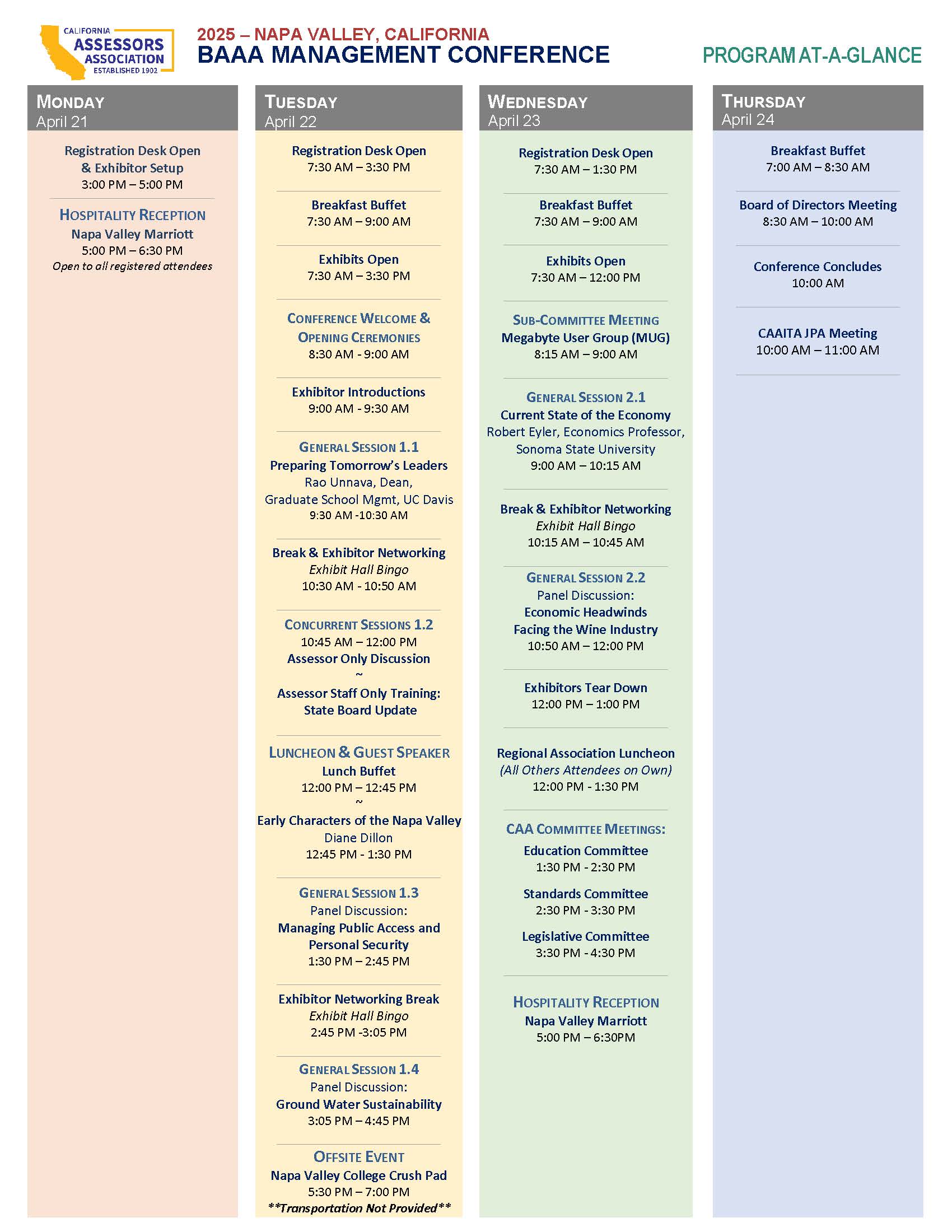 BAAA 2025 Program at a Glance
